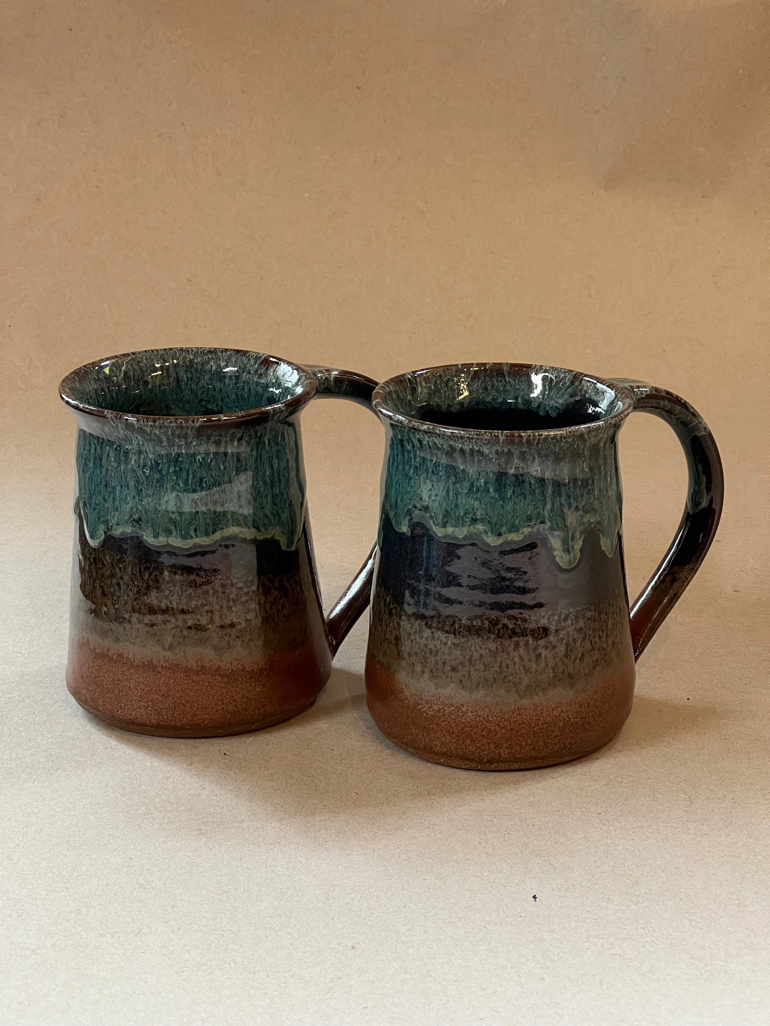 Handmade Tapered Mug- Moss Canyon glaze | Joy Friedman Pottery